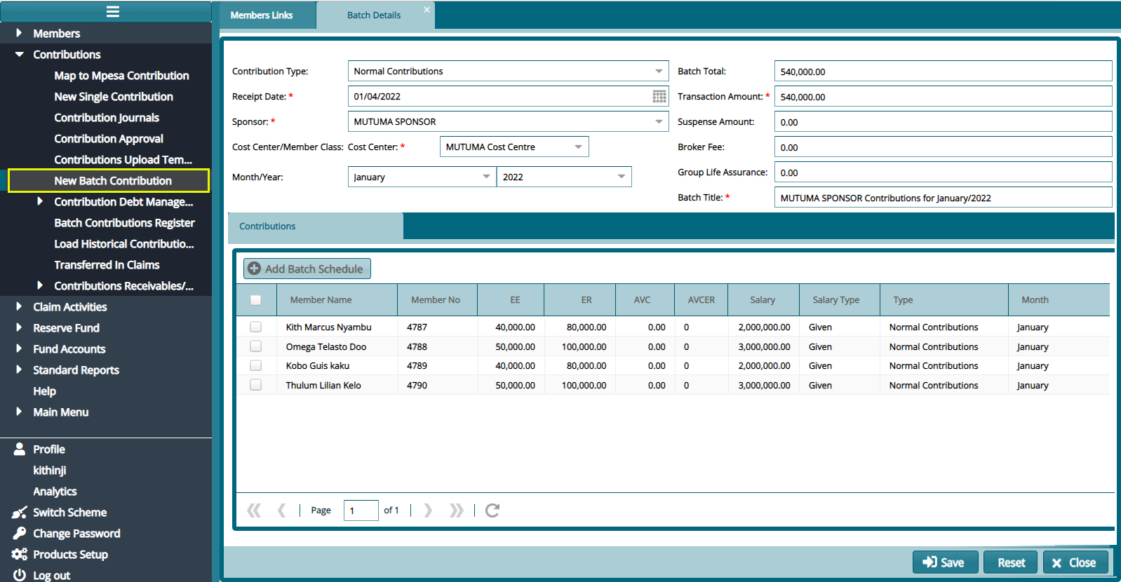 Contributions | FundMaster Xc